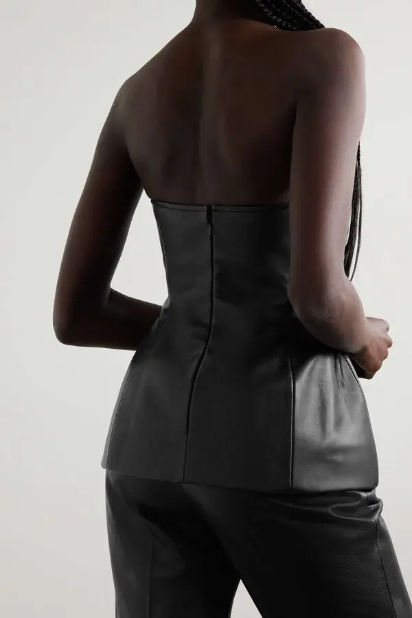Khaite Blanche Strapless Leather Top