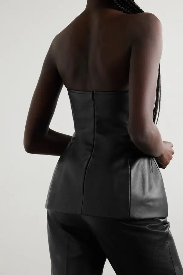 Khaite Blanche Strapless Leather Top