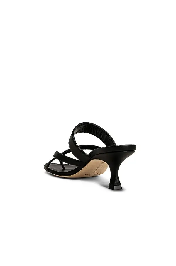 Manolo Blahnik Susa 50 Leather Sandal - Black