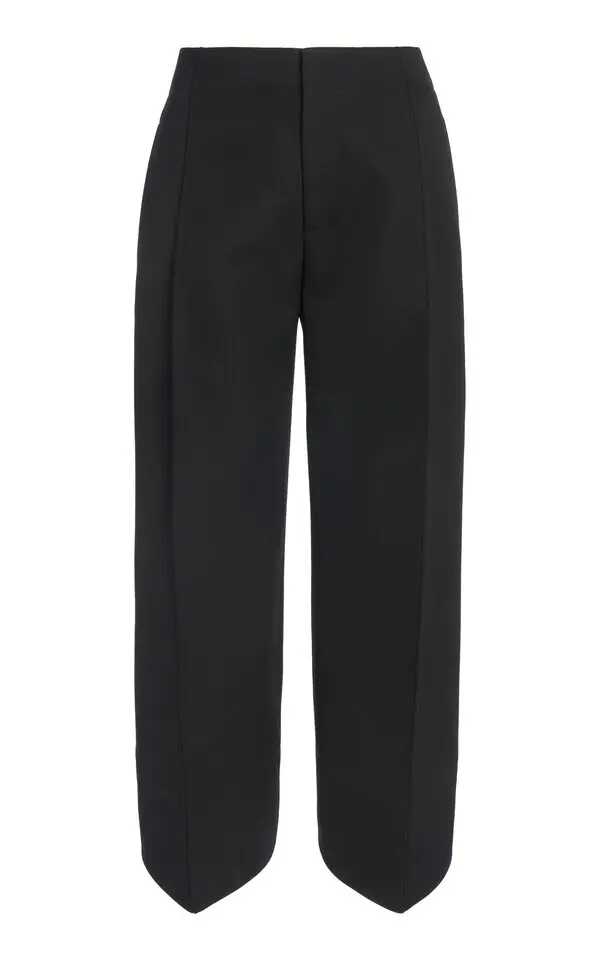 Bottega Veneta Curved Wool Trousers - Black