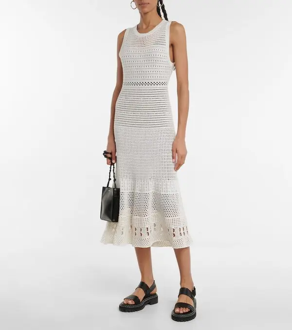 proenza crochet dress Proenza Schouler Knit Halter Dress w/ Crochet Skirt