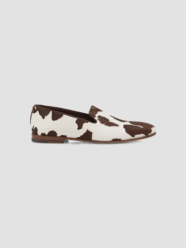 Manolo Blahnik Mario Cow Print Loafers