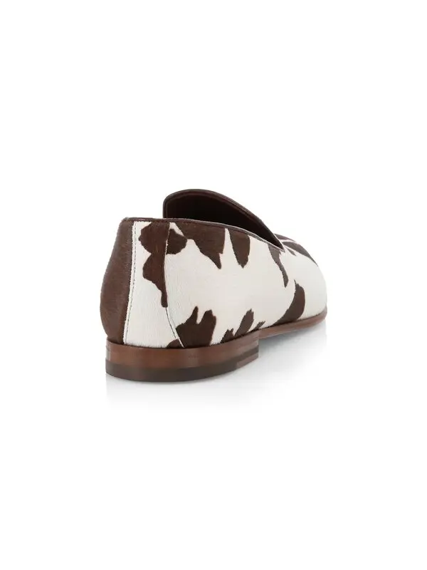 Manolo Blahnik Mario Cow Print Loafers