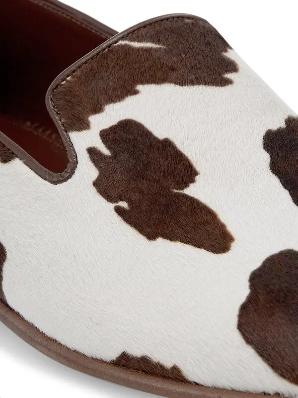 Manolo Blahnik Mario Cow Print Loafers