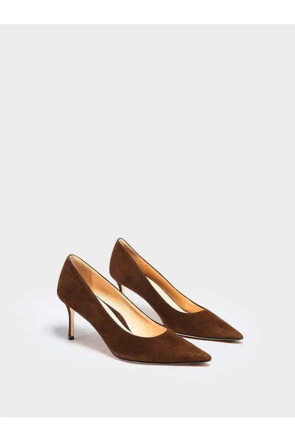 Marion Parke Classic Suede Pumps - Chocolate