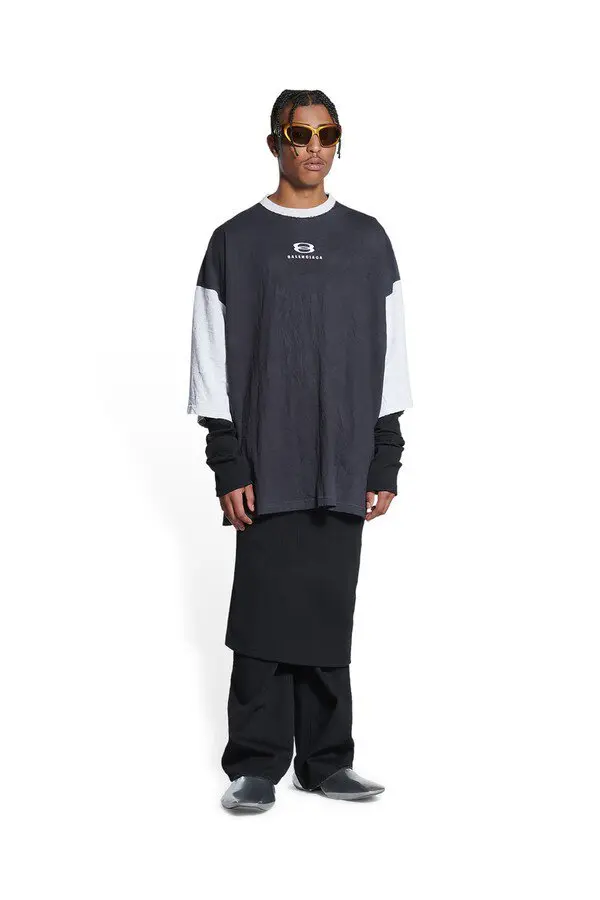 balenciaga unity 3/4 sleeve t shirt サイズ4 Balenciaga Unity 3/4 Sleeve Oversized T-Shirt Black/Light