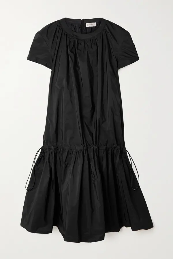 Moncler Pleated Taffeta Mini Dress