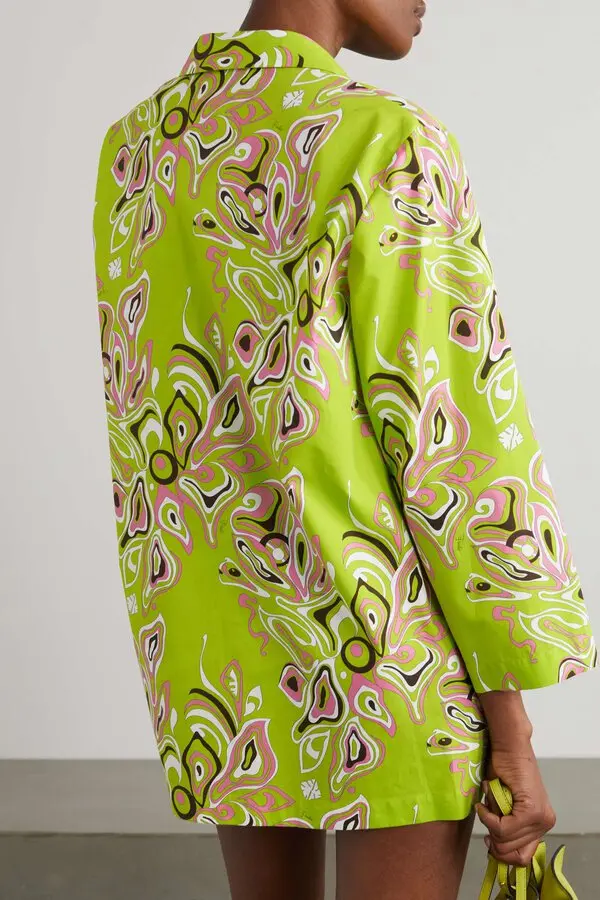 Emilio Pucci Printed Cotton-voile Kaftan - Green