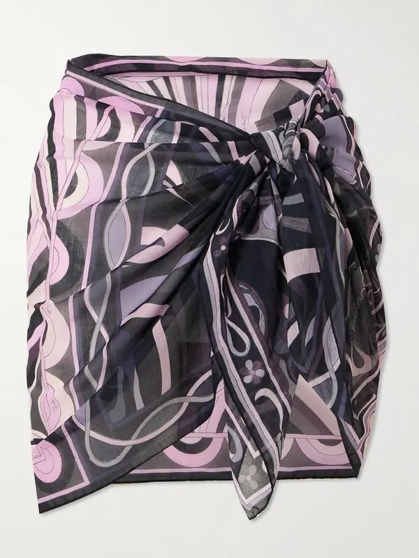 Emilio Pucci Printed Cotton-voile Pareo - Multi