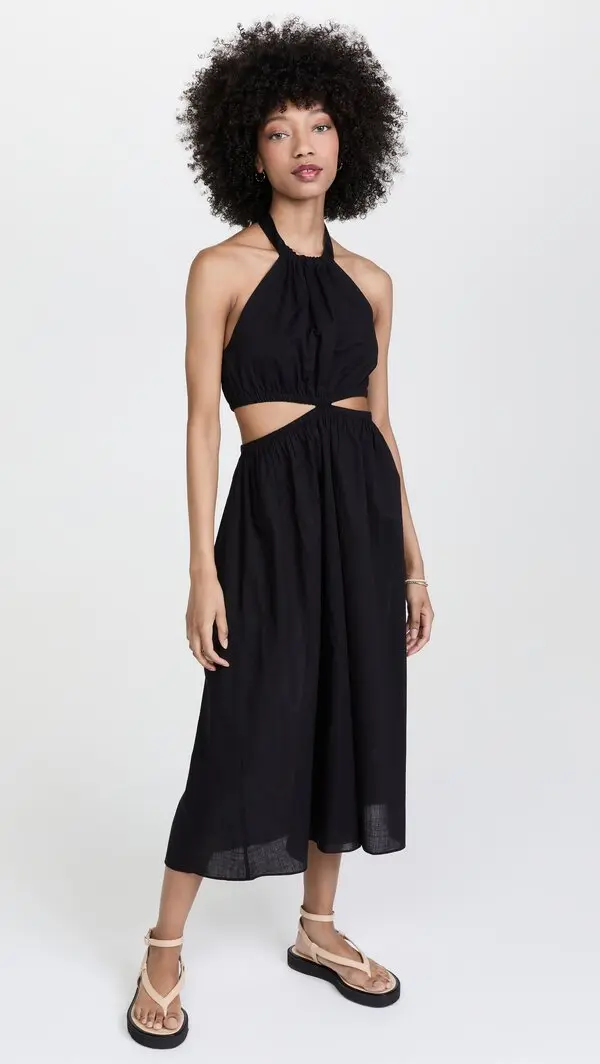 Playa Lucila Cutout Halter Neck Dress In Black - 75% Off | Editorialist