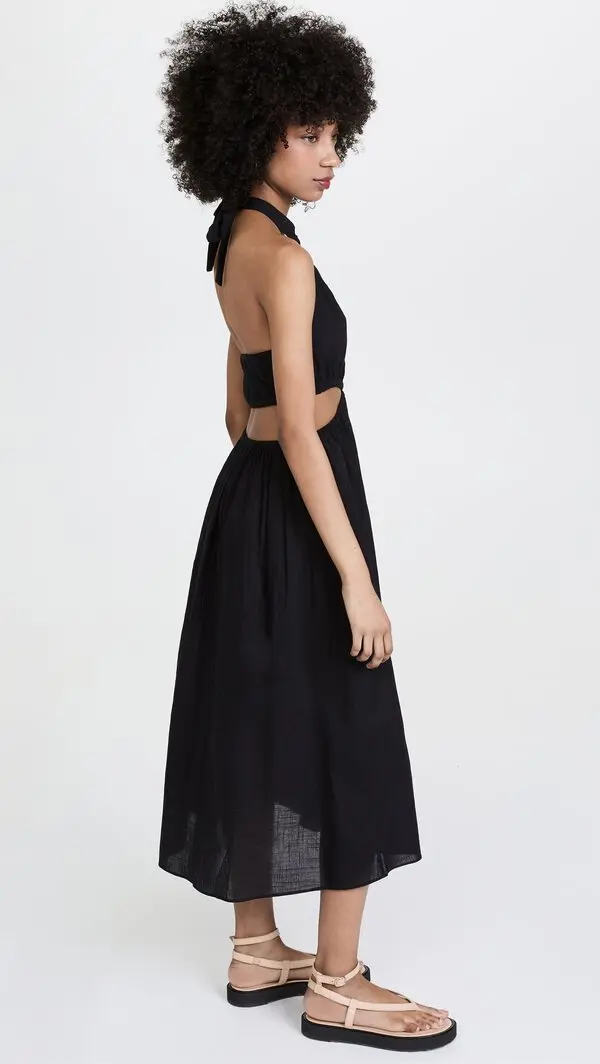 Playa Lucila Cutout Halter Neck Dress In Black - 75% Off | Editorialist