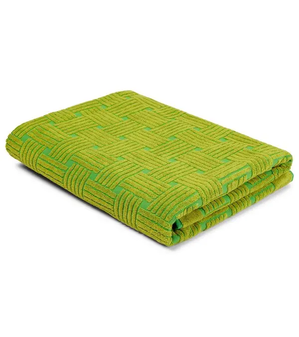 Bottega Veneta Intreccio-pattern Cotton Towel - Green
