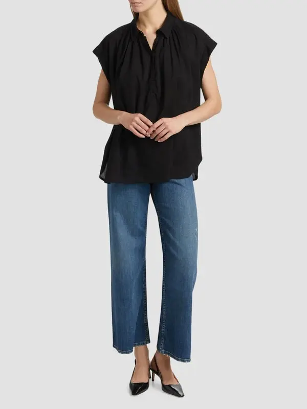 NILI LOTAN Normandy Pleated Blouse - Black