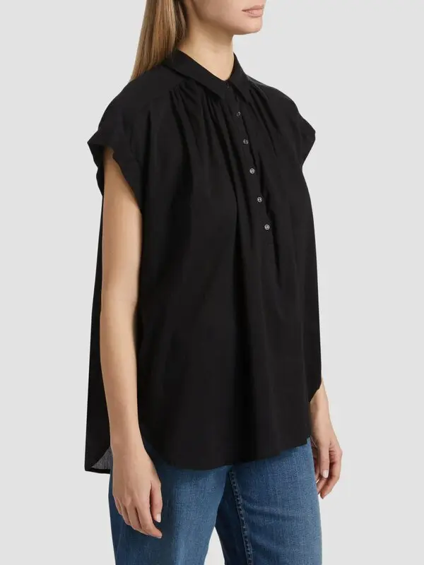 NILI LOTAN Normandy Pleated Blouse - Black