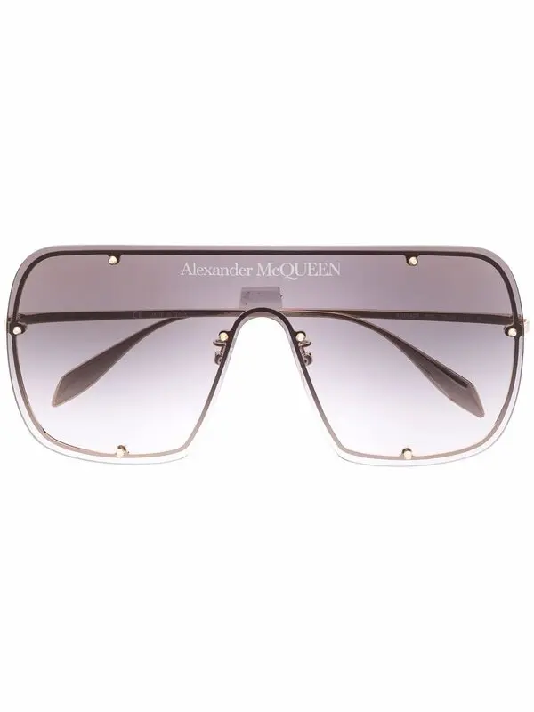 Alexander McQueen Oversize Frame Sunglasses - Gold