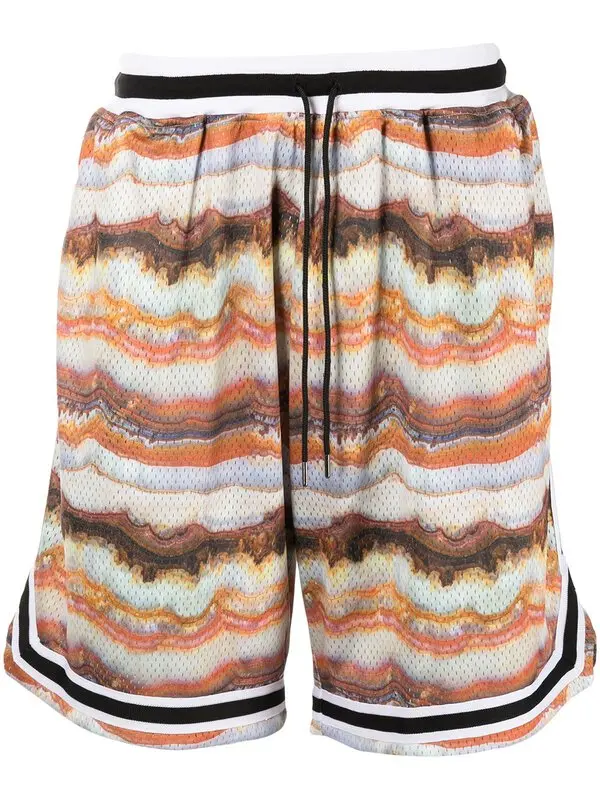 John Elliott Tie-dye Drawstring Shorts - Orange