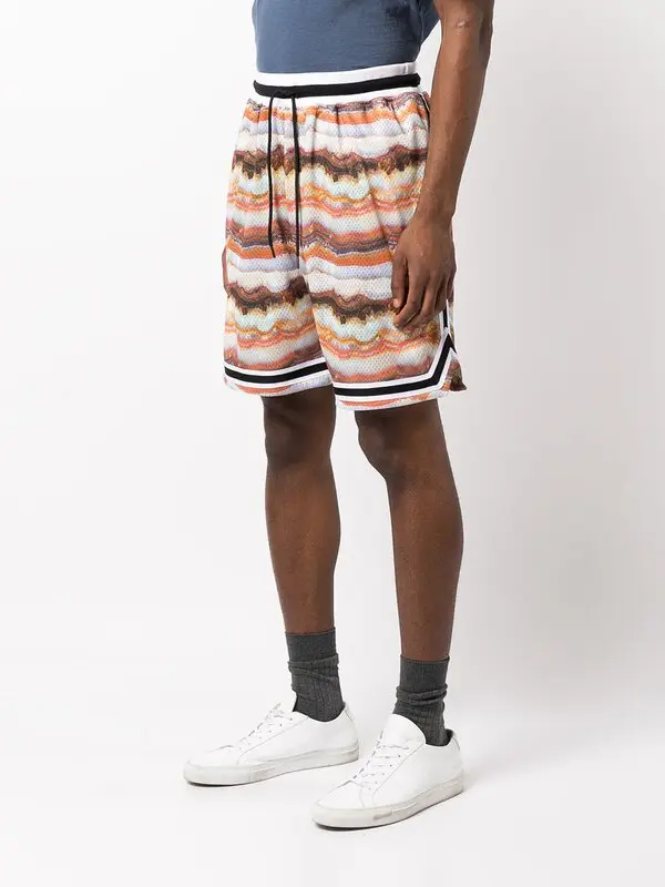 John Elliott Tie-dye Drawstring Shorts - Orange