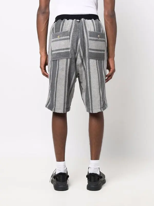 MASTERMIND WORLD Striped Skull-print Track Shorts