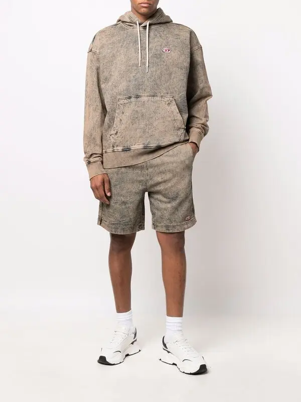 DIESEL® Acid Wash Logo Patch Shorts