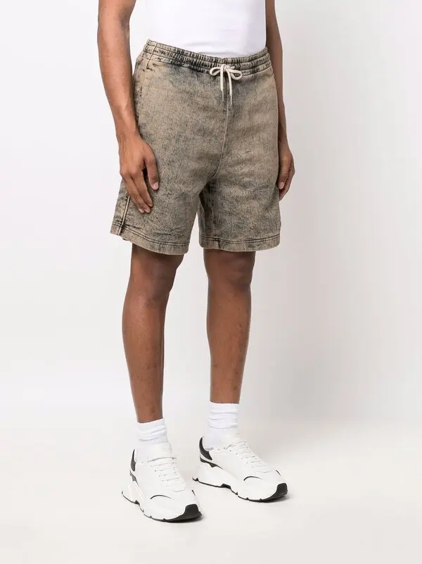 DIESEL® Acid Wash Logo Patch Shorts
