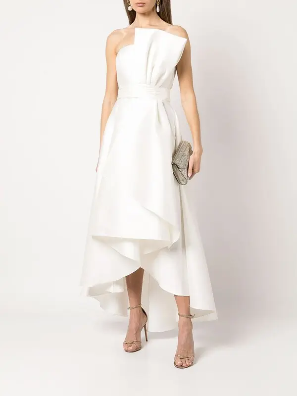 Sachin & Babi Tara Draped Gown - White