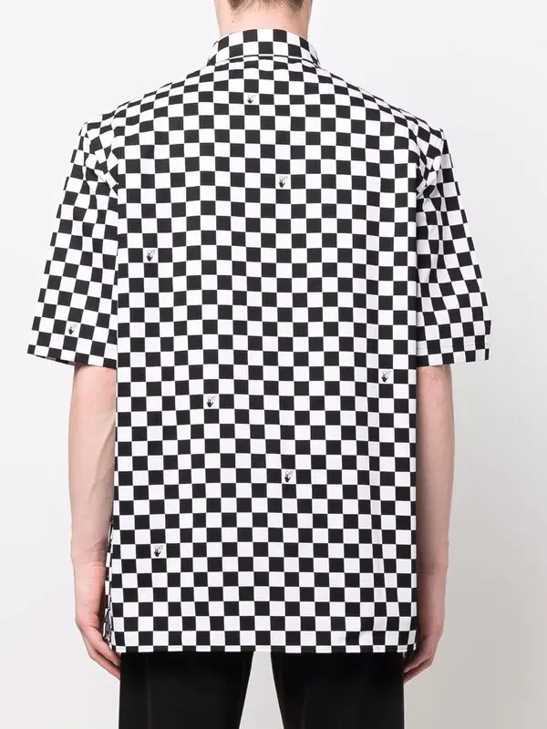 Off-White Checkerboard Print Short-sleeve Shirt