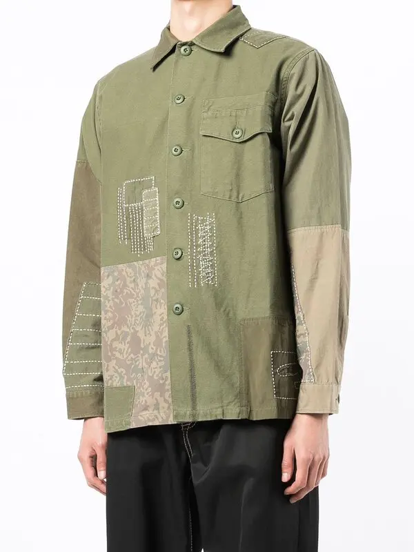 MAHARISHI Patchwork-detail Cotton Shirt