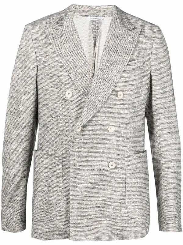 MANUEL RITZ Double-breasted Peak-lapels Cotton Blazer