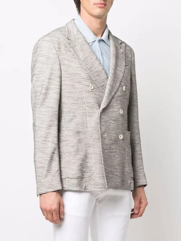 MANUEL RITZ Double-breasted Peak-lapels Cotton Blazer
