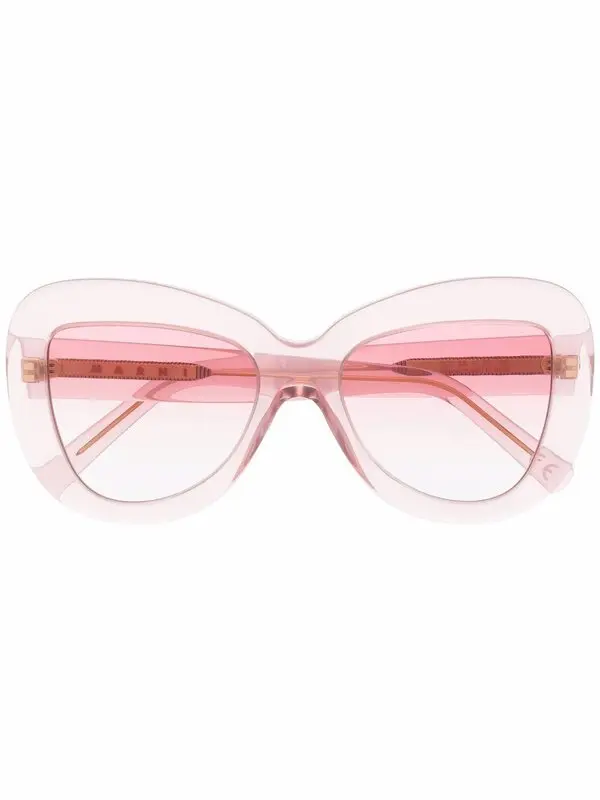 Marni Logo Square Tinted Sunglasses - Pink
