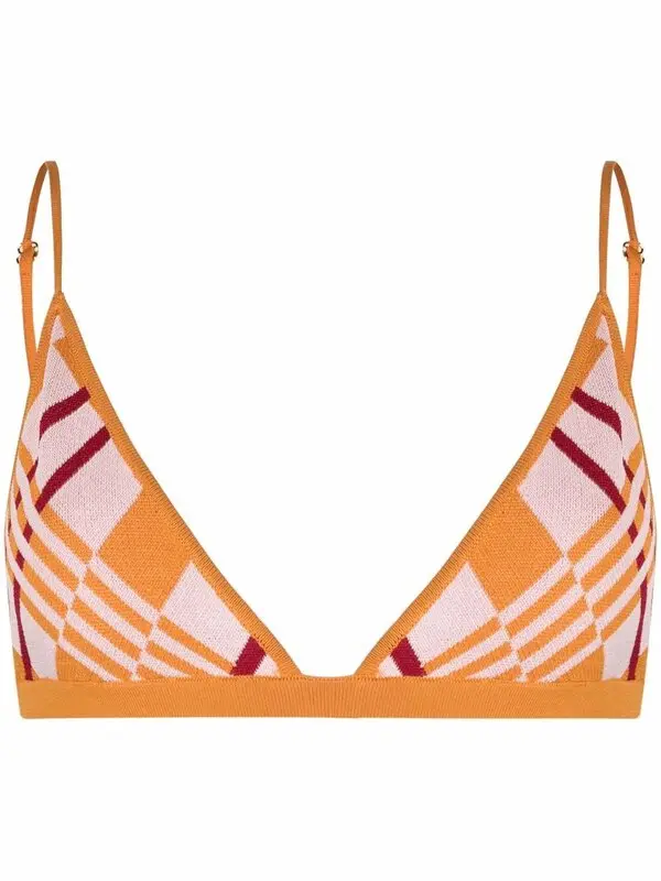 Dodo Bar Or Argyle Pattern Bra - Pink