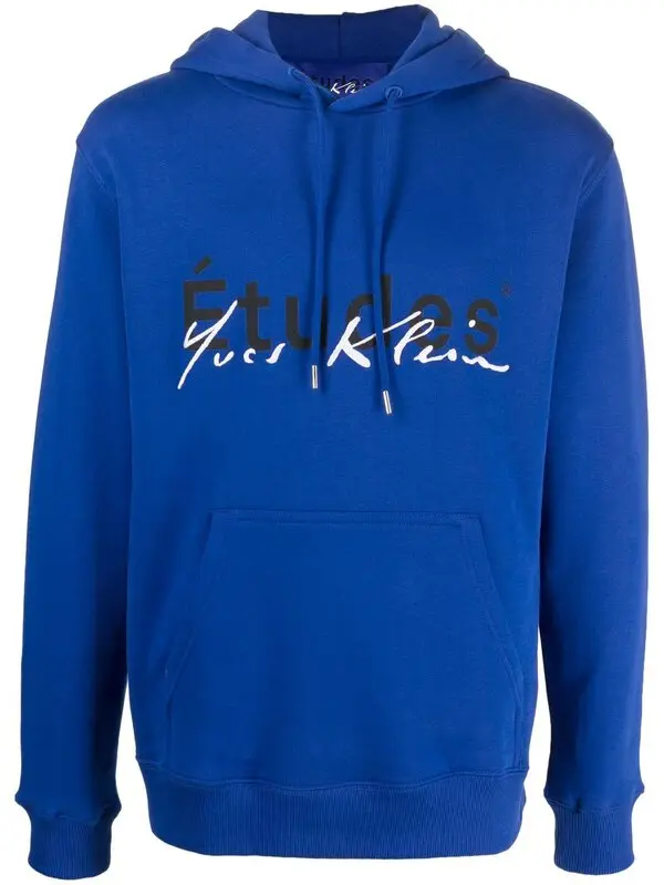 ÉTUDES STUDIO Logo-print Organic-cotton Hoodie - Blue
