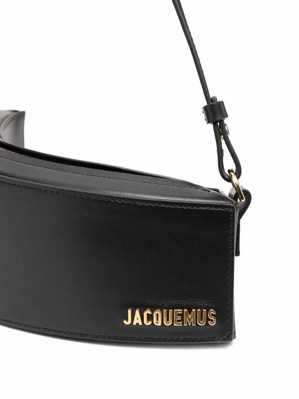 Jacquemus Black Leather Belt Bag with Gold Zip and Logo Jacquemus La Banane Leather Belt Bag - Green | Editorialist main image 3