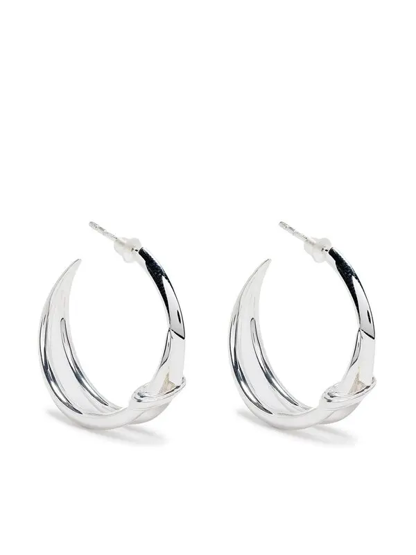 SHAUN LEANE Double Looped Hoop Earrings - Silver