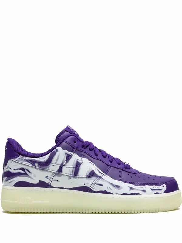 Nike Air Force 1 '07 Qs Skeleton Halloween Sneakers - Purple