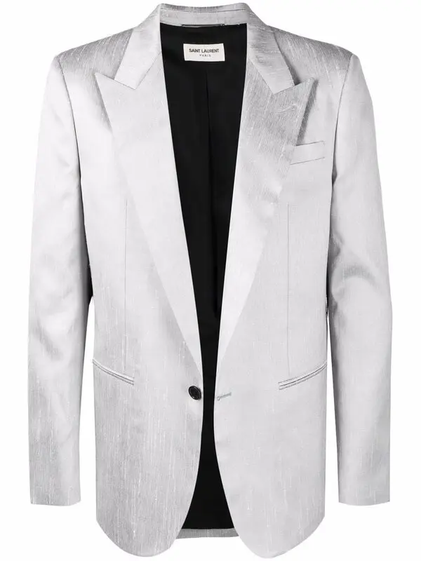 Saint Laurent Single-breasted Suit Blazer - Grey