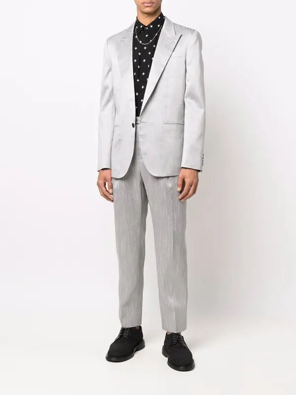 Saint Laurent Single-breasted Suit Blazer - Grey