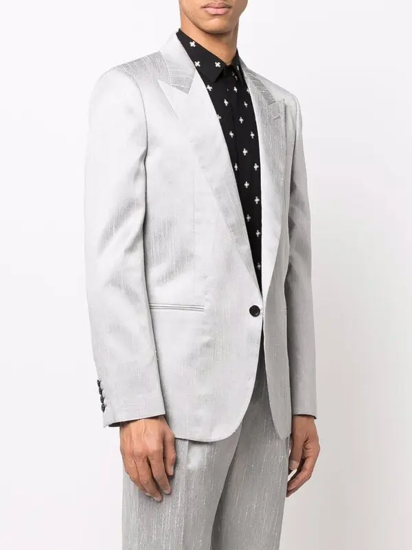 Saint Laurent Single-breasted Suit Blazer - Grey
