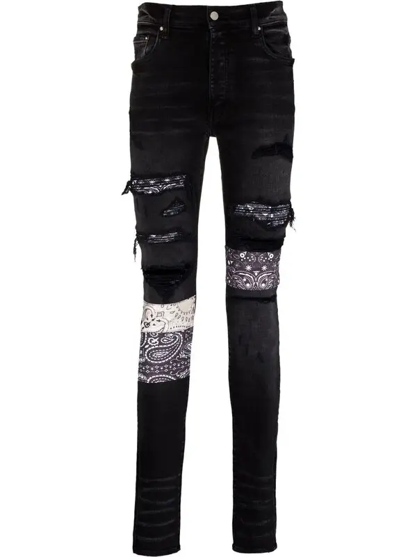 Amiri Bandana Print Skinny Jeans