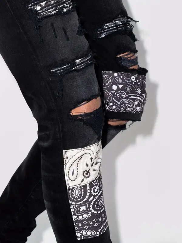 Amiri Bandana Print Skinny Jeans