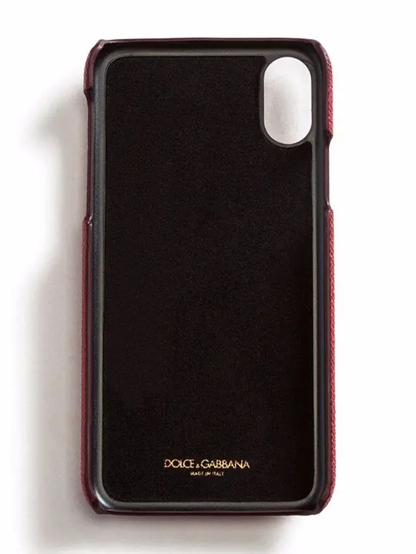 Dolce & Gabbana Applique-detail Leather Iphone X Case