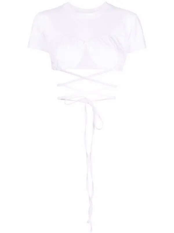 Jacquemus Le T-shirt Baci Cropped Top - White