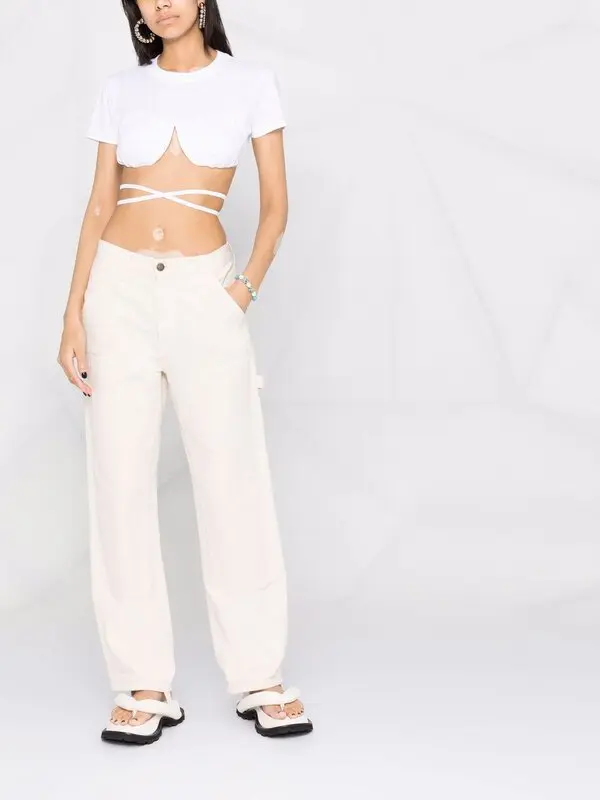Jacquemus Le T-shirt Baci Cropped Top - White