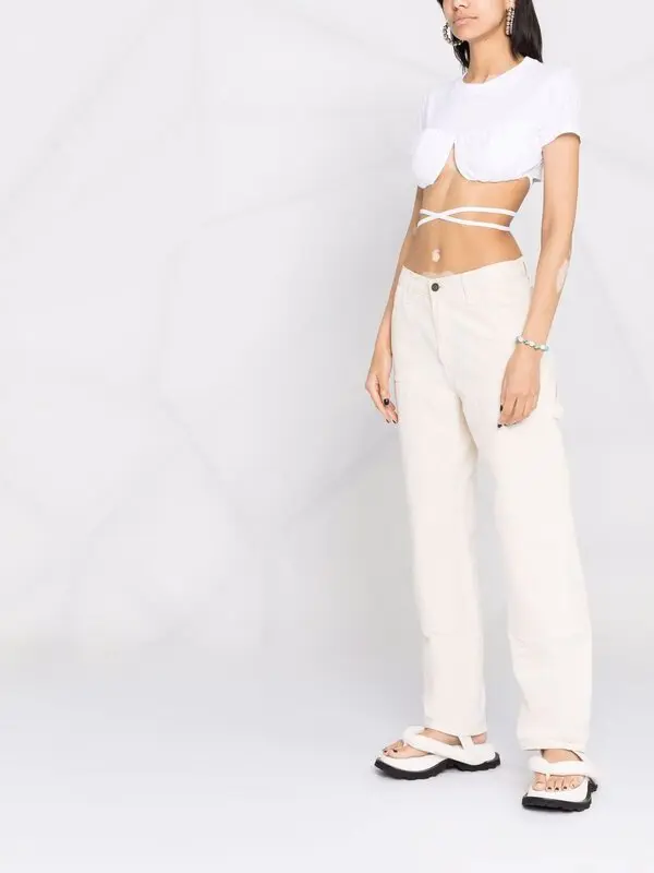 Jacquemus Le T-shirt Baci Cropped Top - White