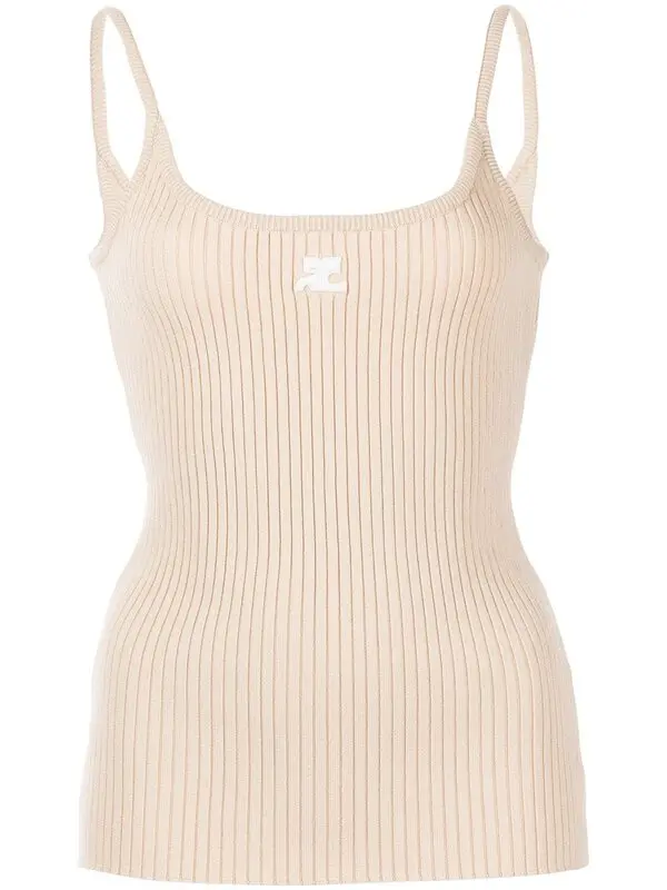 COURREGES Ribbed Knit Tank Top