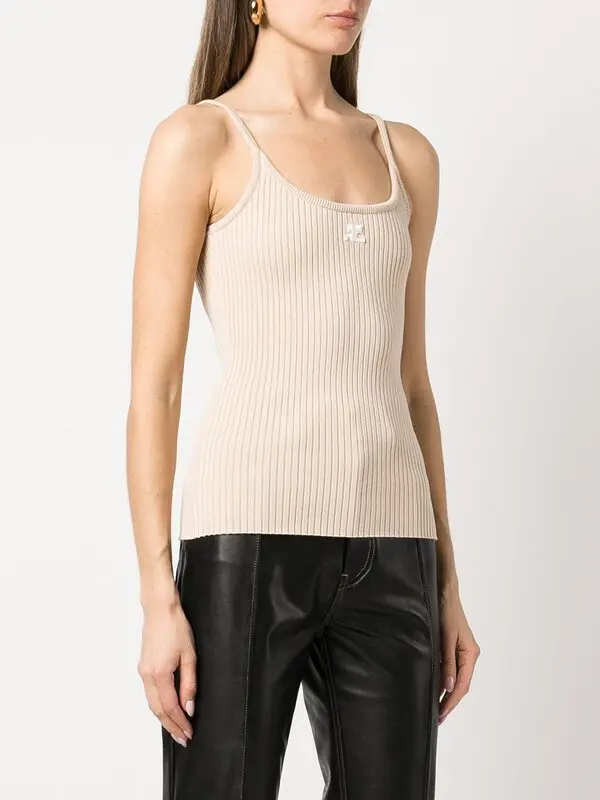 COURREGES Ribbed Knit Tank Top
