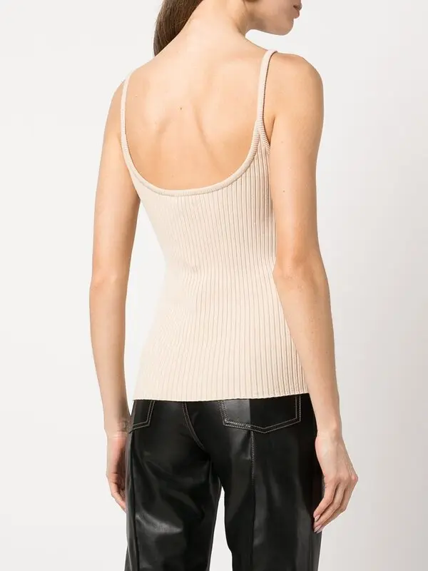 COURREGES Ribbed Knit Tank Top