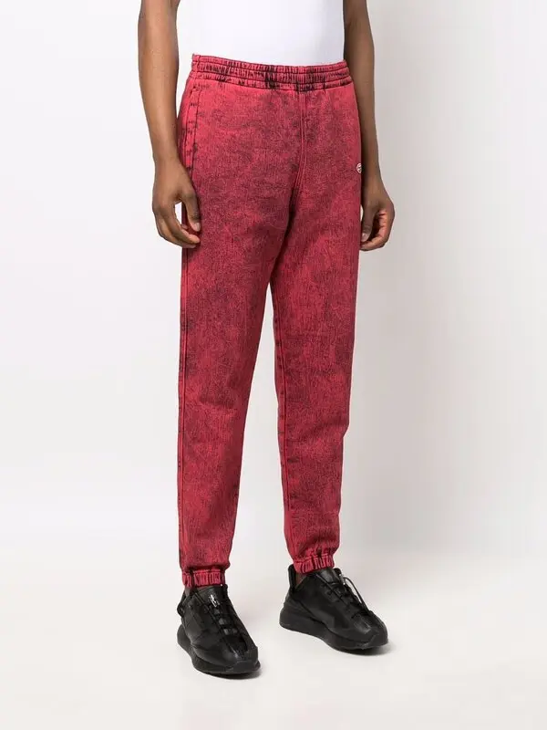 DIESEL® D-lab Joggjeans® Track Trousers With Acid Wash And Logo Patch