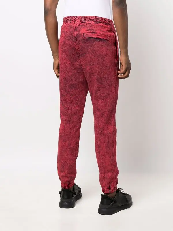 DIESEL® D-lab Joggjeans® Track Trousers With Acid Wash And Logo Patch