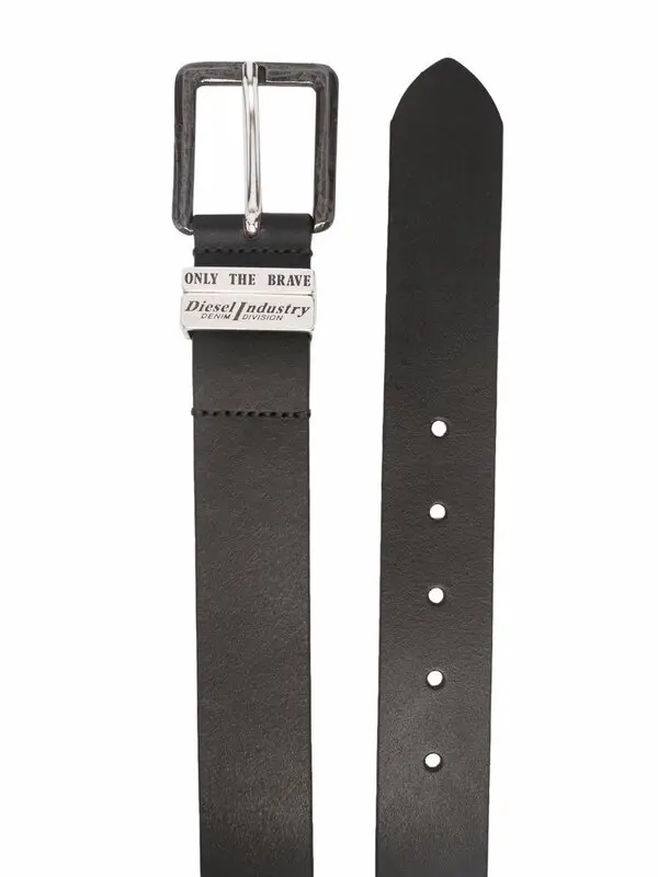 DIESEL® B-guarantee-a Leather Belt - Black